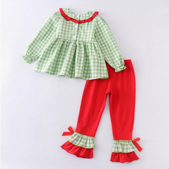 Matching Sets | Boutique Grinch Stole Christmas Girls Smocked Embroidered Tunic Outfit Set ...